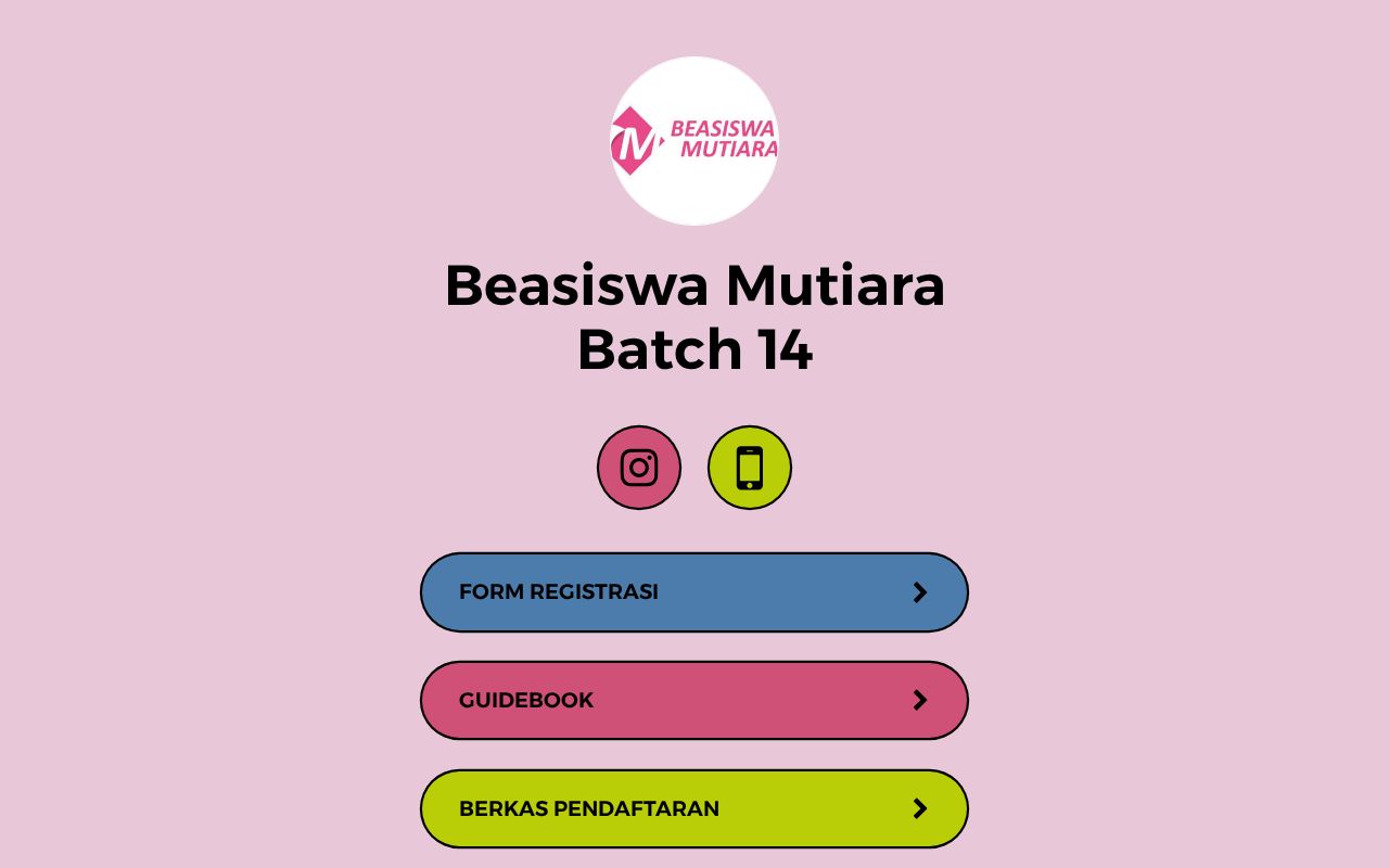 Open Recruitment Beasiswa Mutiara Batch 14